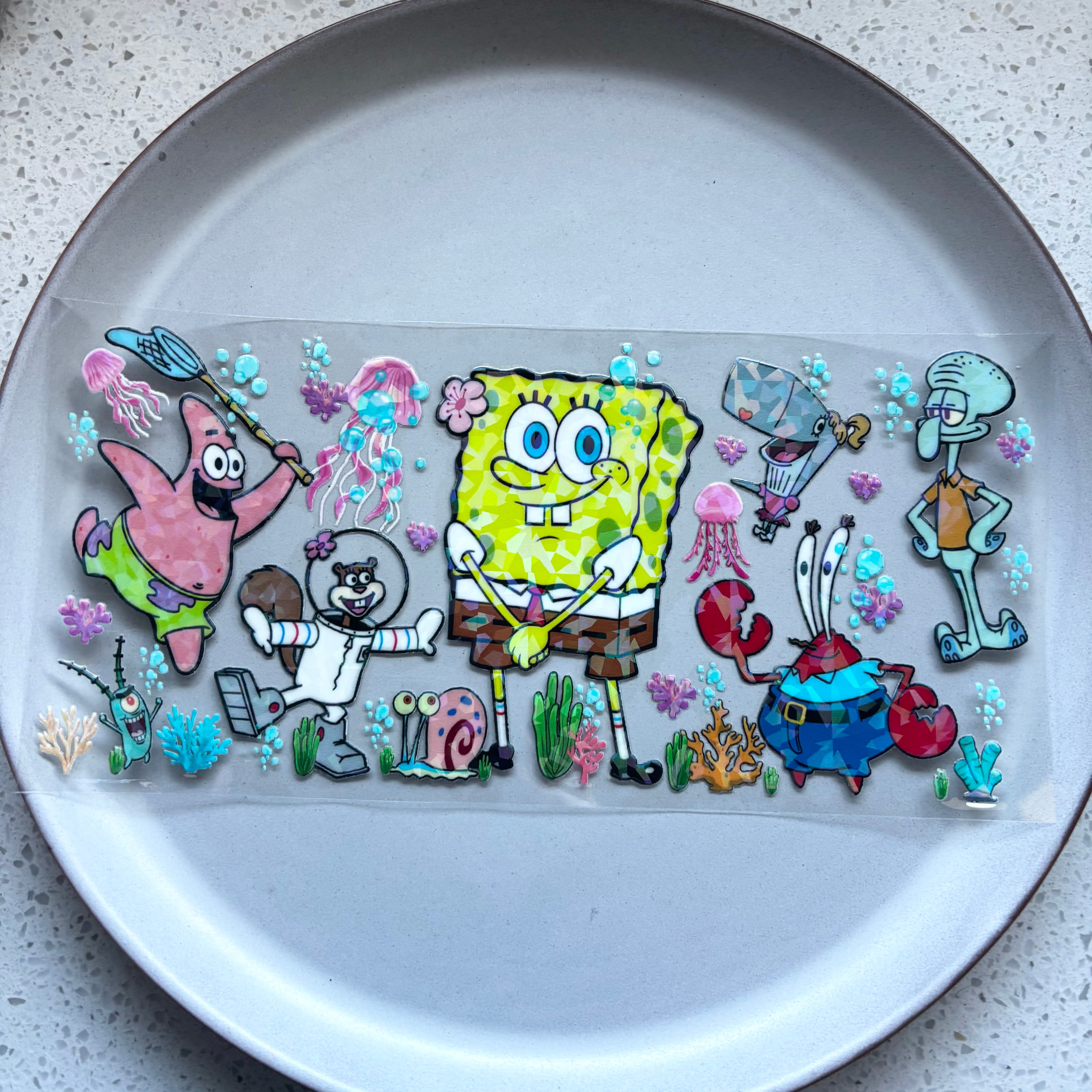 Spongebob Holographic UV DTF WRAP – KK Scents & Co.